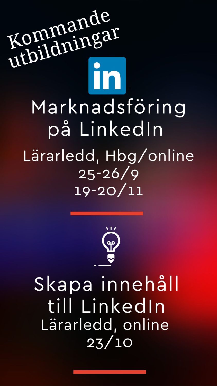 Coach & utbildning, marknadsföring & annonsering LinkedIn | LinkedInExpert